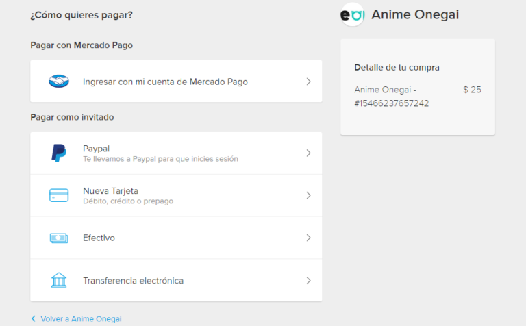 Anime Onegai Detalles de la App Móvil y Formas de Pago en Efectivo para ...